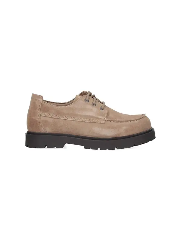 BIRKENSTOCK Lace-up Flat Leather Shoes - Beige