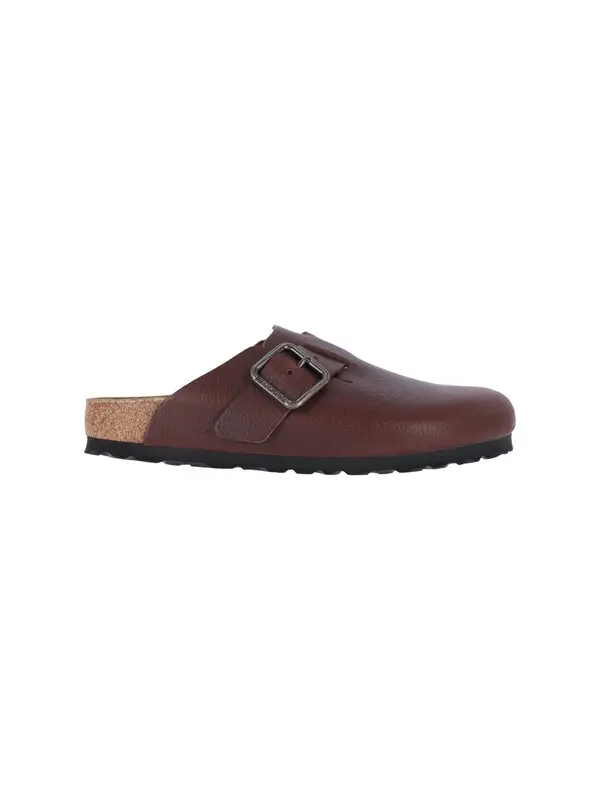 BIRKENSTOCK Leather Slip-on Sandals With Buckle - Brown