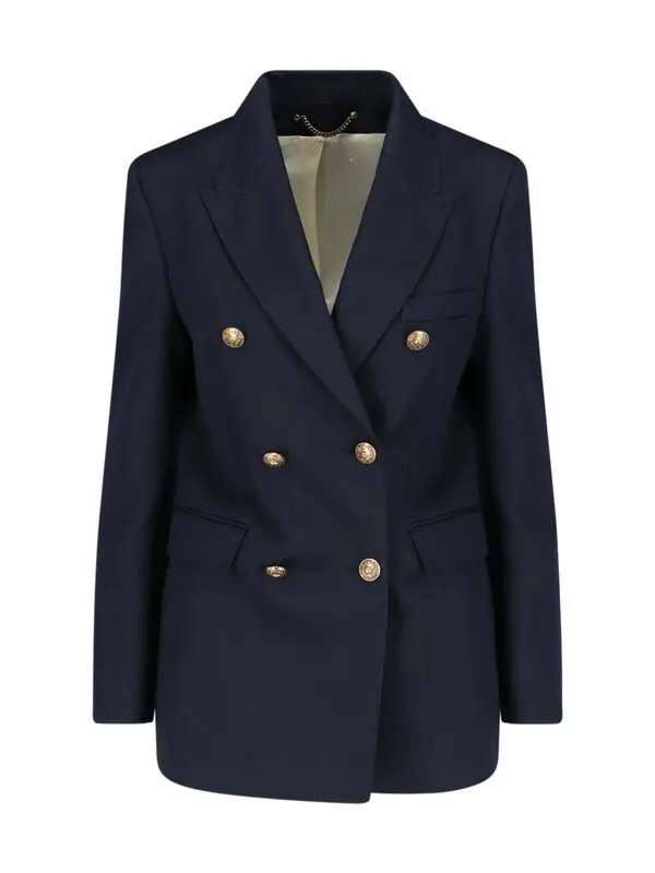 GOLDEN GOOSE Double Breasted Wool-blend Tailored Blazer - Blue