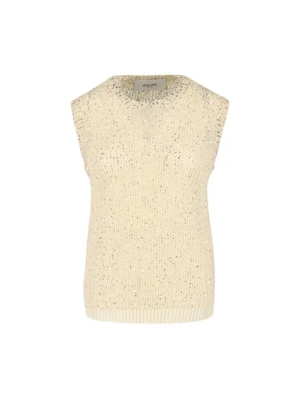 GOLDEN GOOSE Sleeveless Knit Top With Sequins