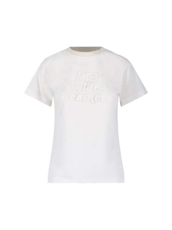 GOLDEN GOOSE Lightweight Ribbed Knit T-shirt For - White