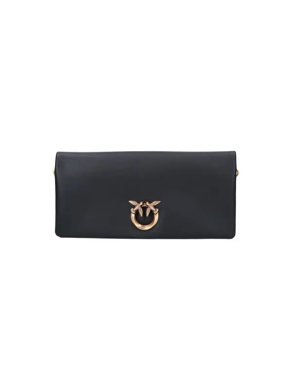 Pinko Quilted Leather Shoulder Bag With Chain Strap - Black