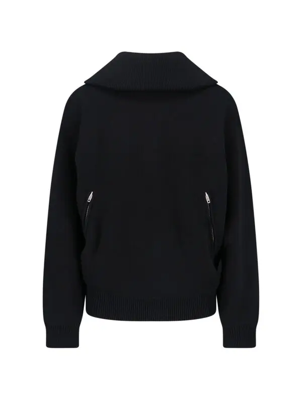 Balenciaga Oversized Knit Sweater With Cowl Neck And Zip Pockets