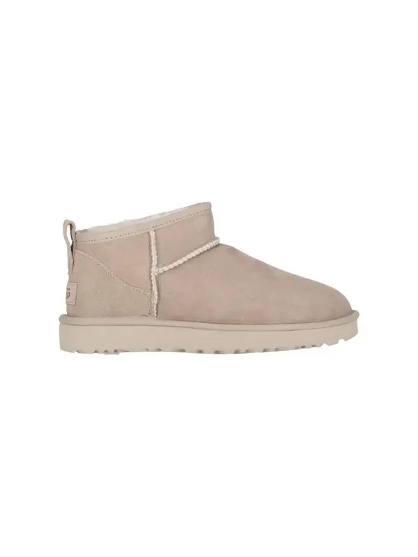 UGG Twinface Leather Mini Boots - White