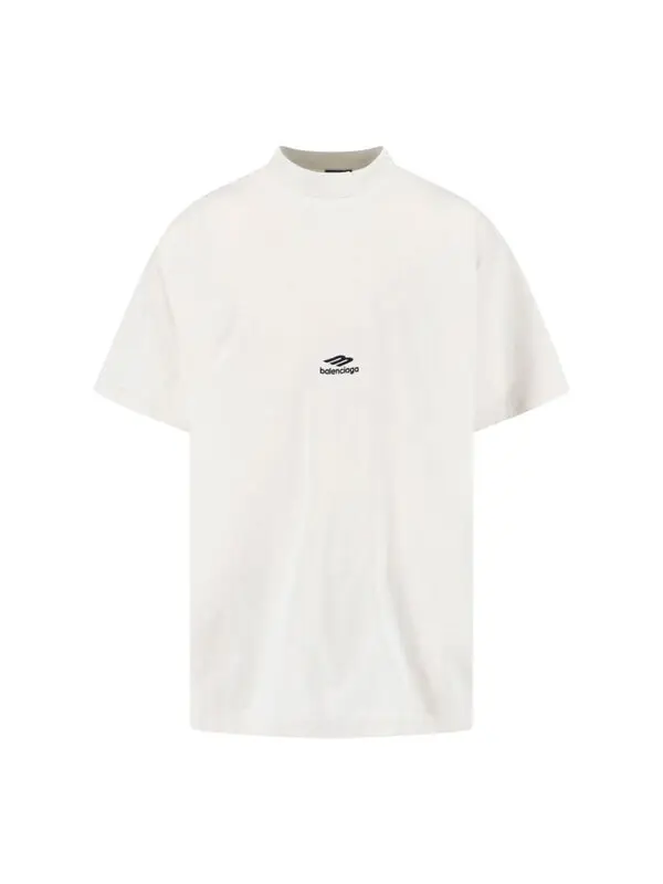 Balenciaga Logo Mock Neck T-shirt - White