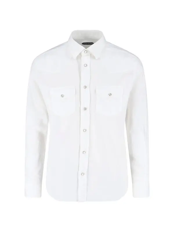 TOM FORD Western Snap-front Shirt - White