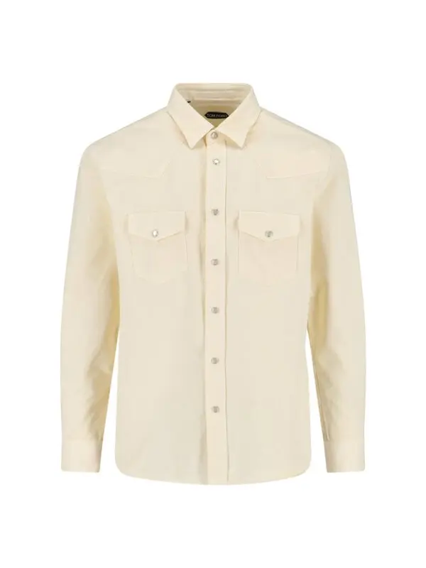 TOM FORD Western Snap-front Shirt - White
