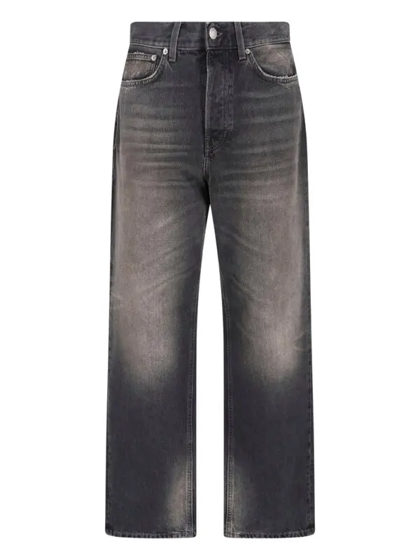 HAIKURE Classic Straight Leg Jeans With Five Pockets And Leather Logo Patch