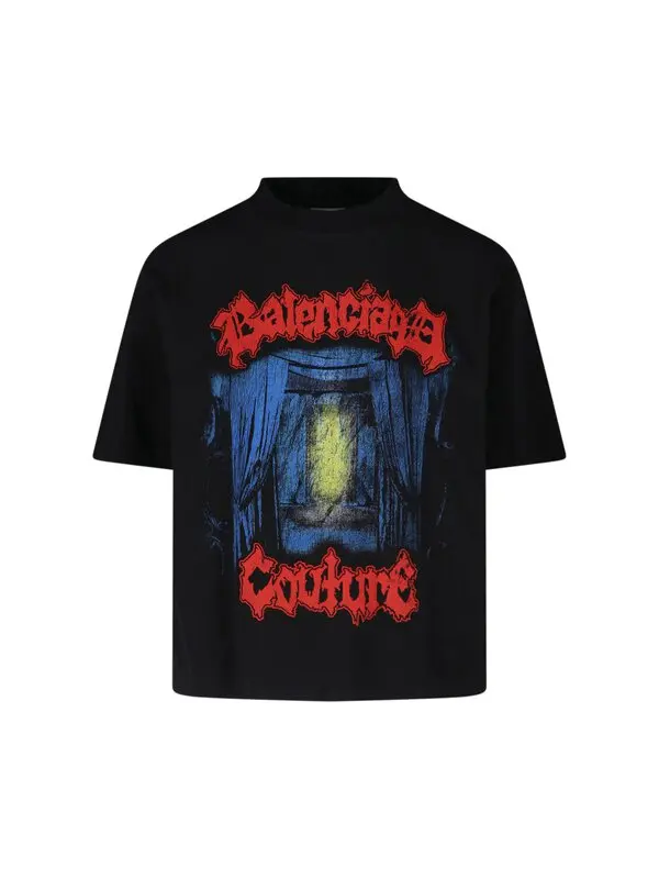 Balenciaga Graphic Print T-shirt - Black