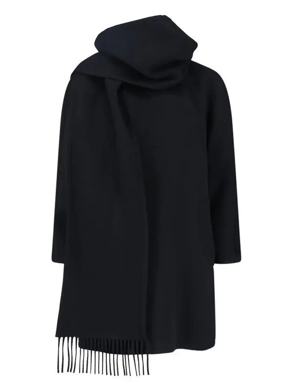 Balenciaga Hooded Wool-blend Scarf Coat