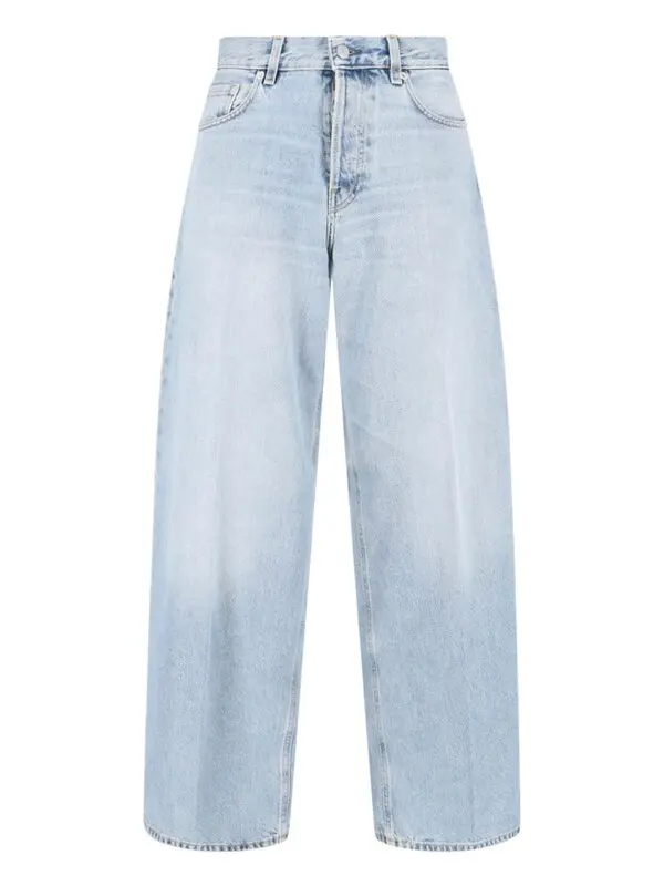 HAIKURE 100% Cotton Flared Jeans - Light Blue