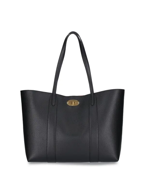 Mulberry Leather Tote Bag - Black