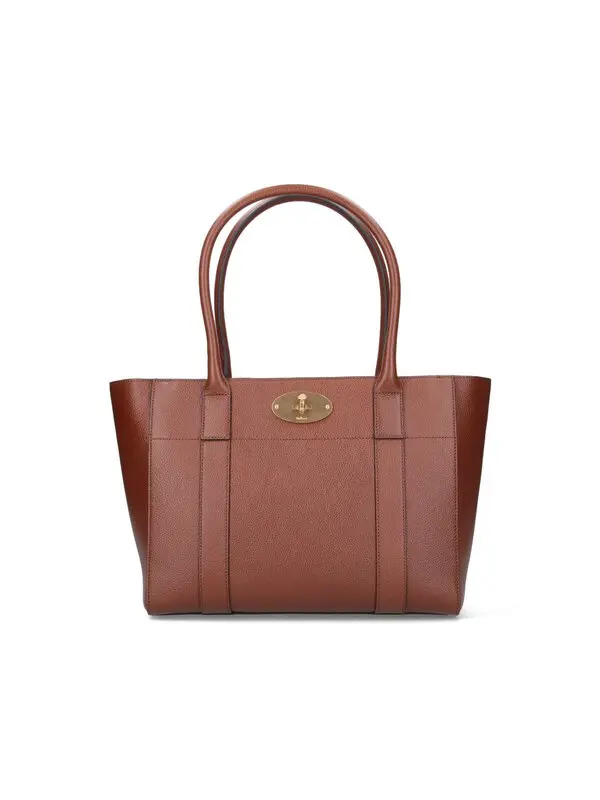Mulberry Structured Leather Tote Bag - Brown