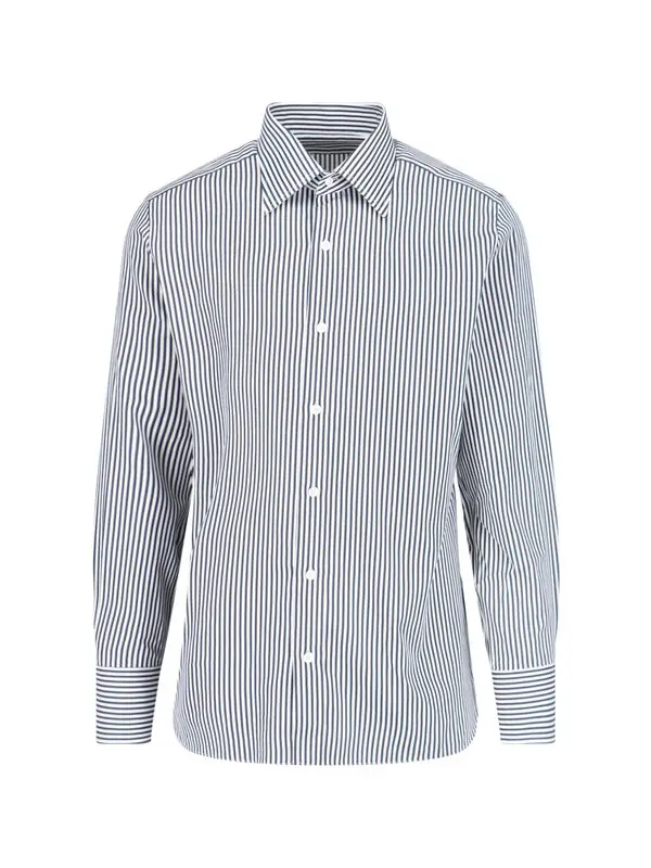 TOM FORD Lightweight Cotton-silk Button-up Shirt With Mother-of-pearl Buttons - White