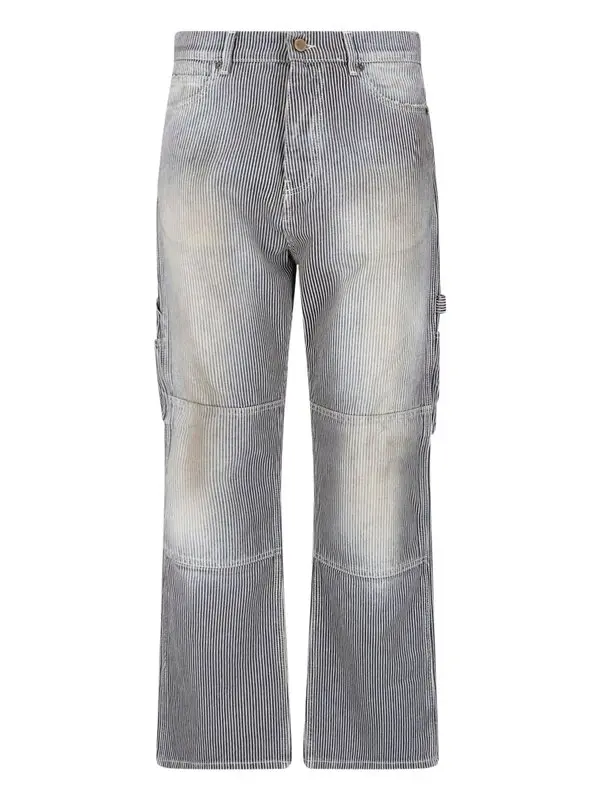 CULTURA Striped Carpenter Flare Jeans