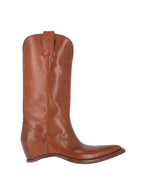 MAISON MARGIELA Ovine Leather Ankle Boots With Rubber Contrast - Brown