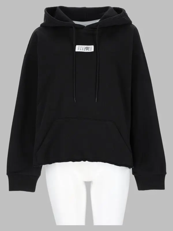 MAISON MARGIELA Cotton Logo Patch Hoodie - Black