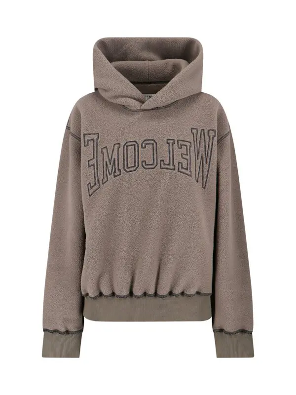 MAISON MARGIELA Logo Fleece Hoodie - Beige