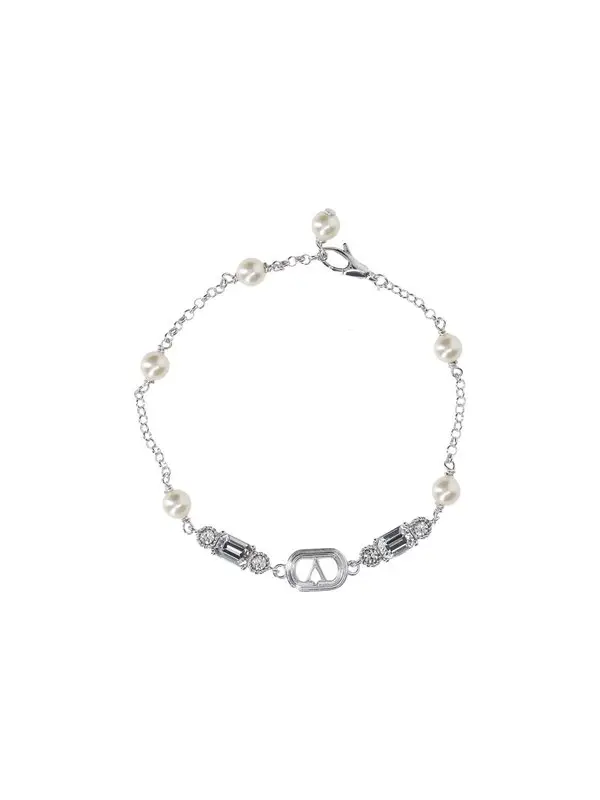 Valentino Garavani Elegant Adjustable Ovalette Bracelet - Silver