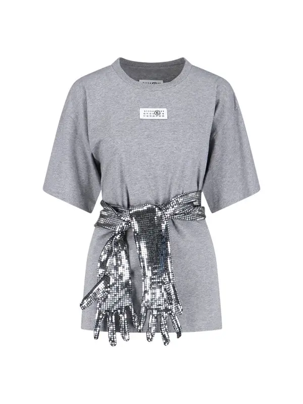 MAISON MARGIELA Metallic-trim Cotton Jersey T-shirt - Grey