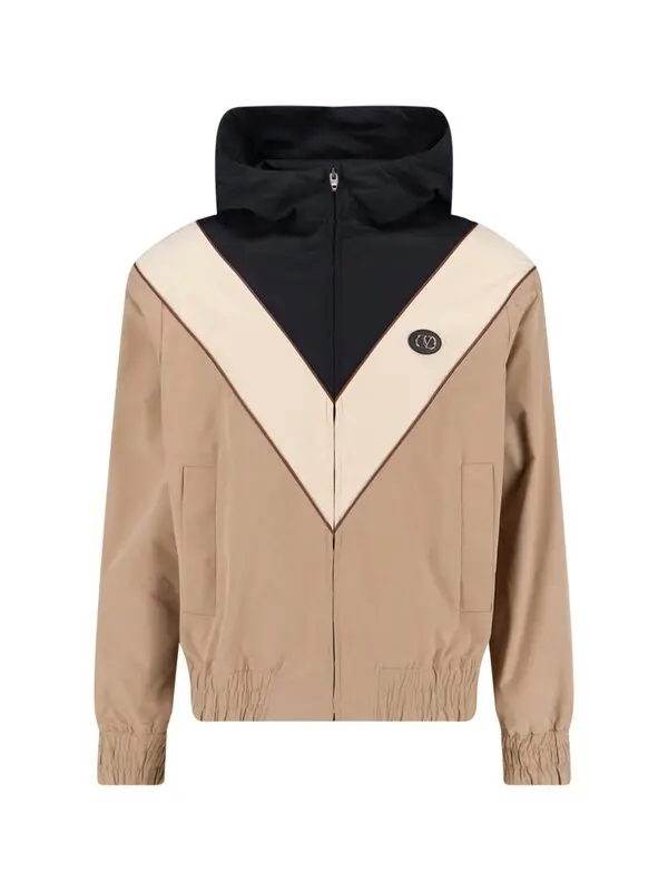 Valentino Garavani Zip Up Textured Jacket - Beige