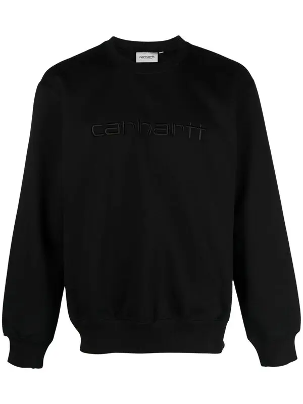 Carhartt Work In Progress Workwear-inspired Cotton Blend Crewneck Sweater - Black