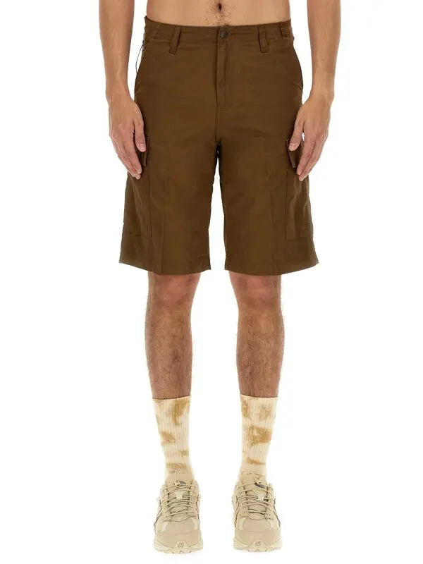 Carhartt Work In Progress Cotton Bermuda Shorts - Brown