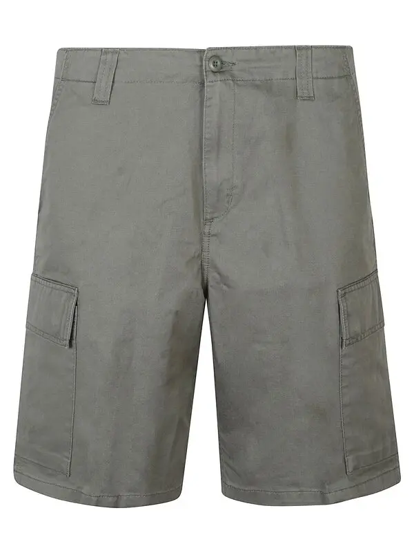 Carhartt Work In Progress Cotton Bermuda Shorts With Logo Patch - Green