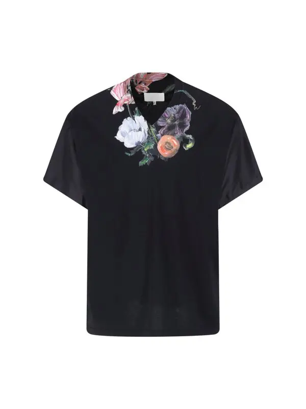 MAISON MARGIELA Cotton & Silk T-shirt For - Black