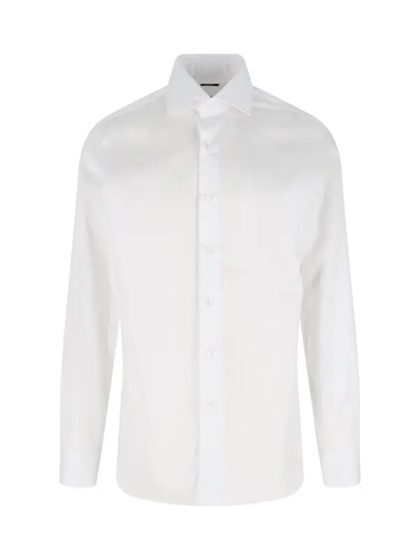 BARBA NAPOLI Lightweight Natural Cotton Shirt For - White