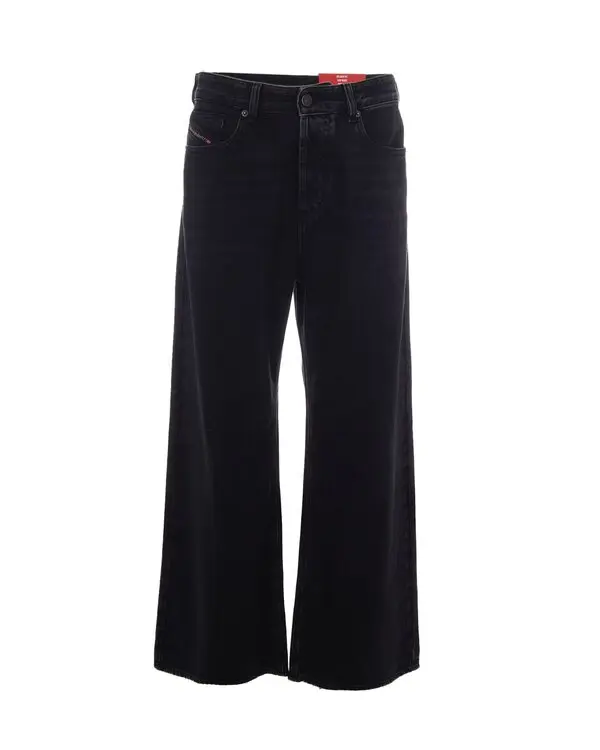 DIESEL® High-rise Wide-leg Jeans - Black/denim