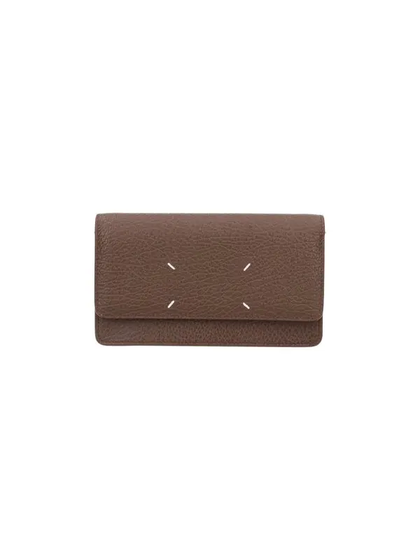 MAISON MARGIELA Bovine Leather Wallet With Brushed Metallic Hardware - Brown