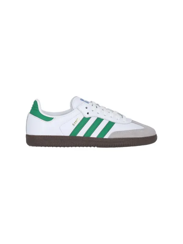 Adidas 100% Leather Lace-up Sneakers - White