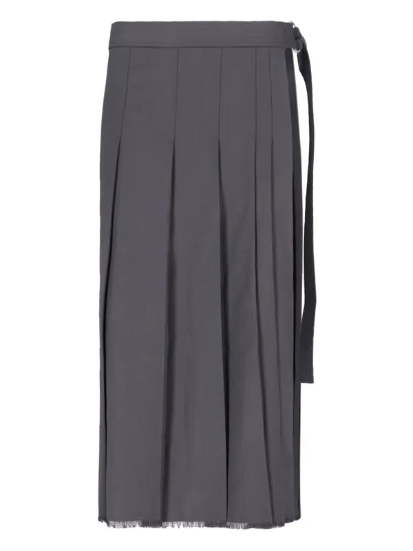 IVIR Wool-blend Pleated Mini Skirt