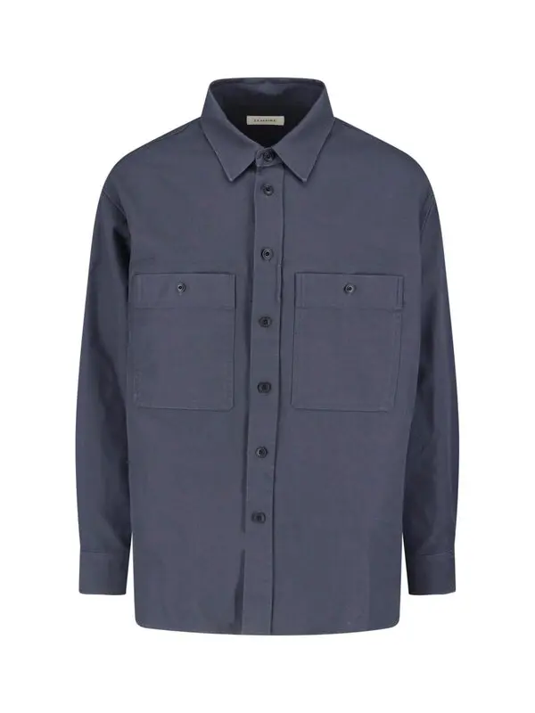 LEMAIRE Long Sleeve Button-up Shirt - Blue