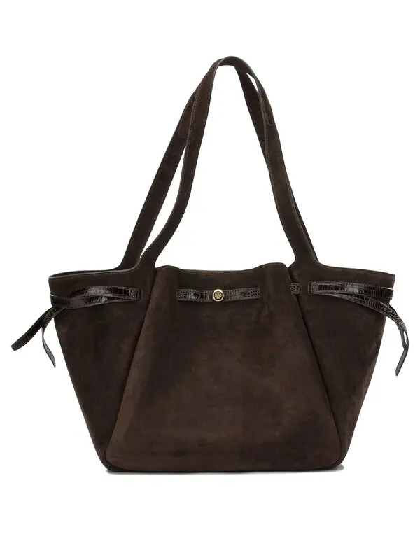 Tory Burch Suede Shoulder Handbag - Brown