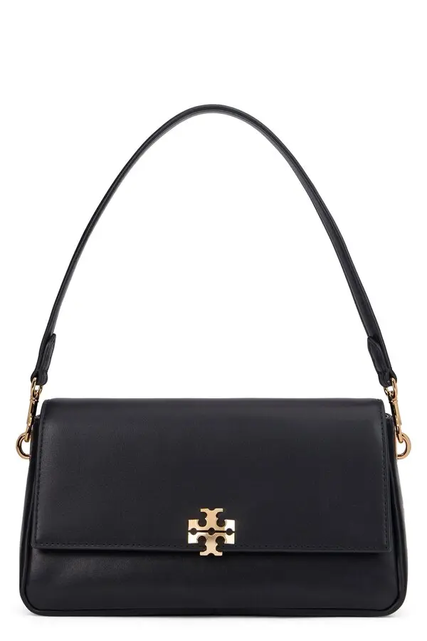 Tory Burch Monogrammed Cotton-leather Tote Bag - Black