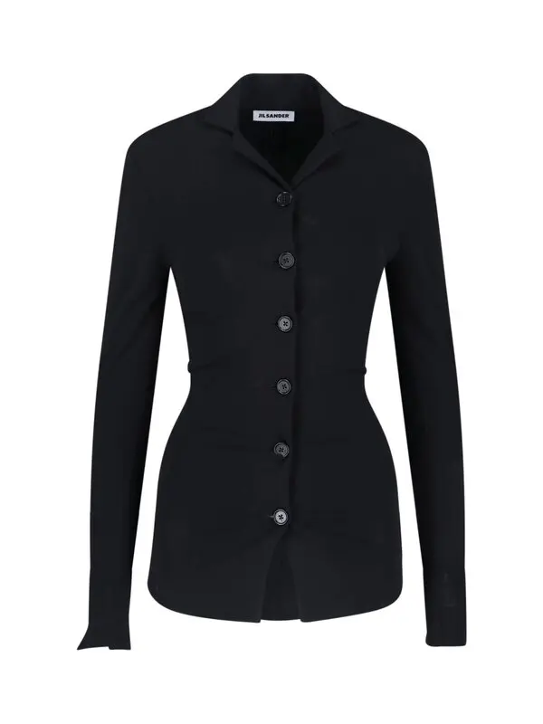 JIL SANDER Button-up Silk-blend Shirt - Black