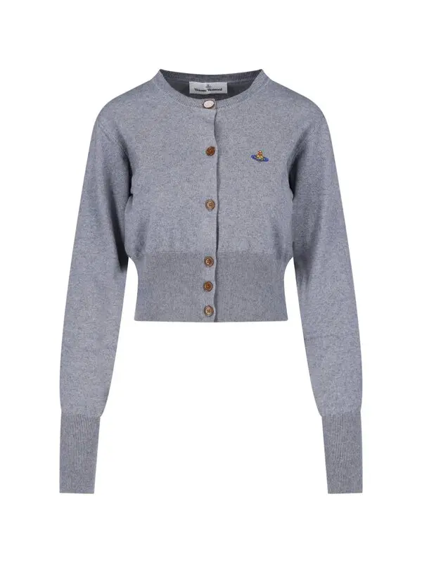 VIVIENNE WESTWOOD 85% Cotton, 15% Cashmere Crewneck Sweater - Grey