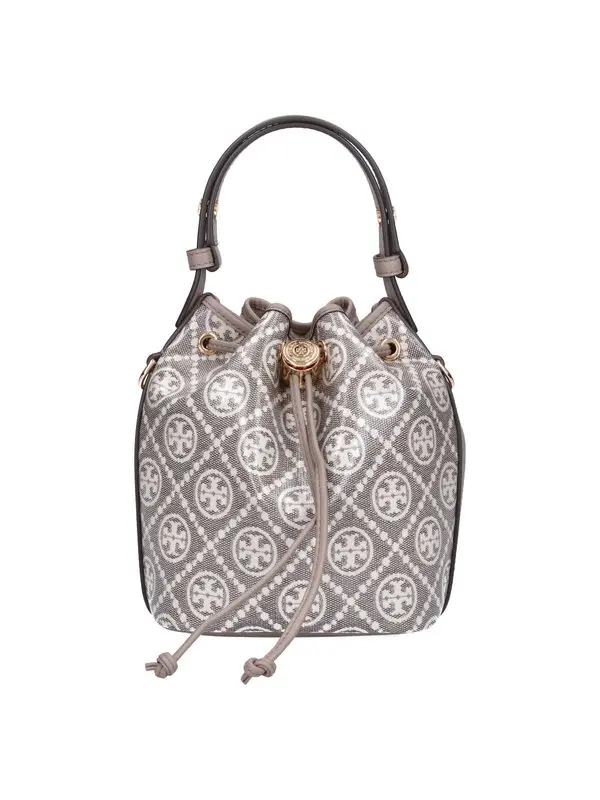 Tory Burch Cotton & Leather-trim Bucket Bag