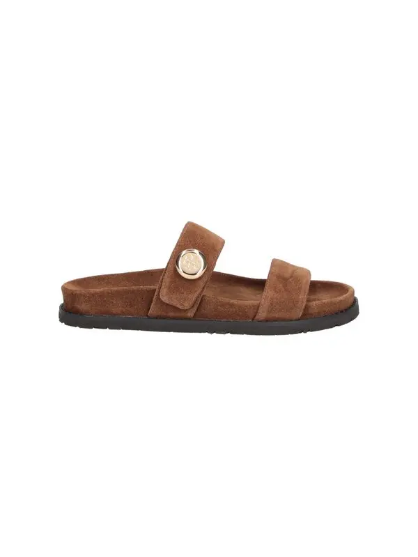 Tory Burch Leather And Suede Sandals - Brown