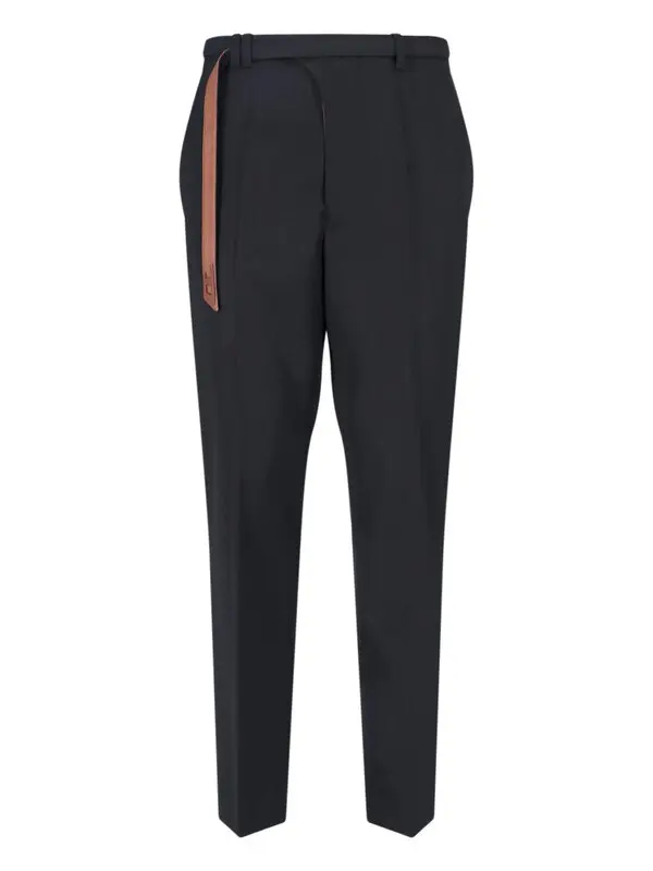 DIESEL® Tailored Trousers With Belt Detail - Black