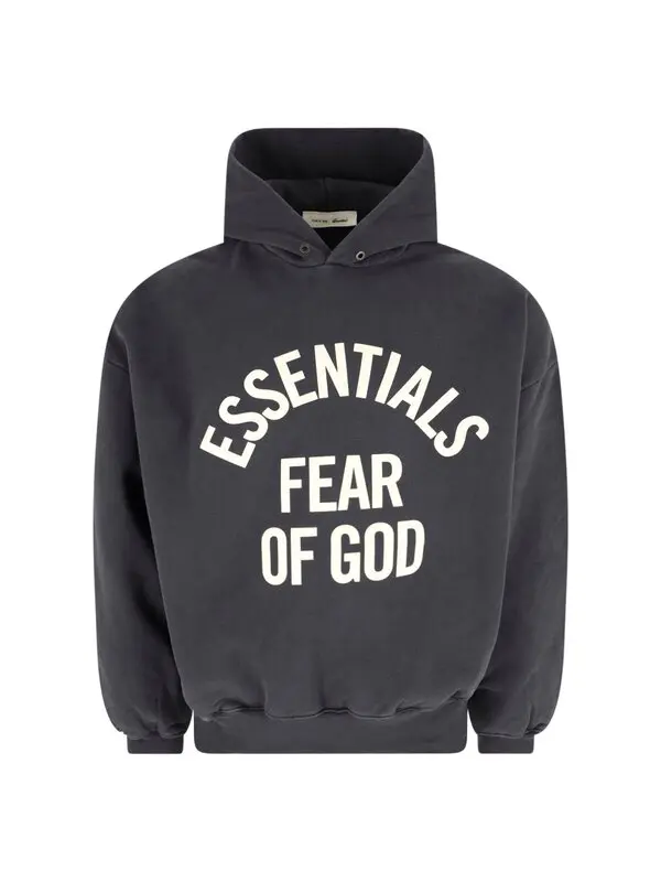 Fear Of God Logo Print Cotton Hoodie