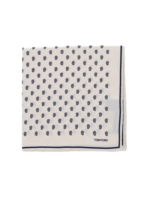 TOM FORD Light & Natural 100% Mulberry Silk Scarf For - White