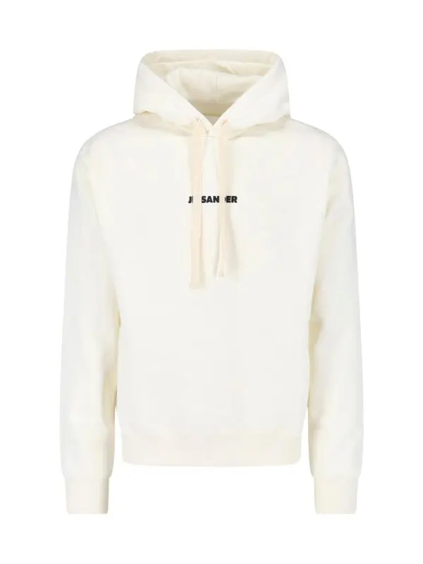 JIL SANDER Cotton Knit Hoodie - White