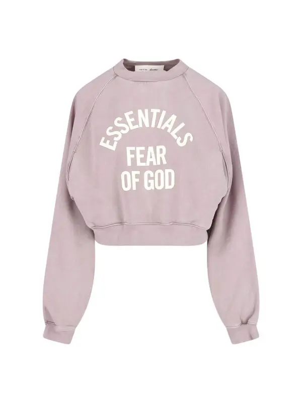 Fear Of God Logo Cotton Crewneck Sweatshirt - Violet
