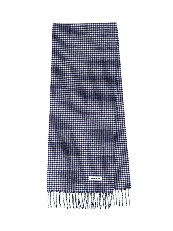 JIL SANDER 100% Virgin Wool Scarf - Blue