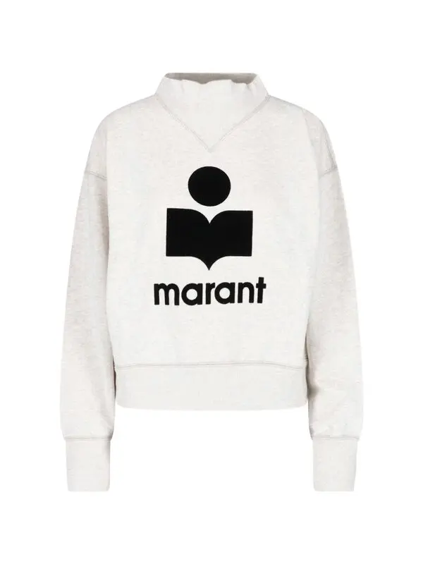 MARANT ETOILE Mock Neck Graphic Logo Sweatshirt