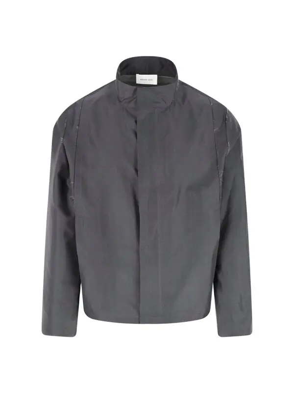 BERNER KUHL Silk-blend Stand Collar Jacket - Grey