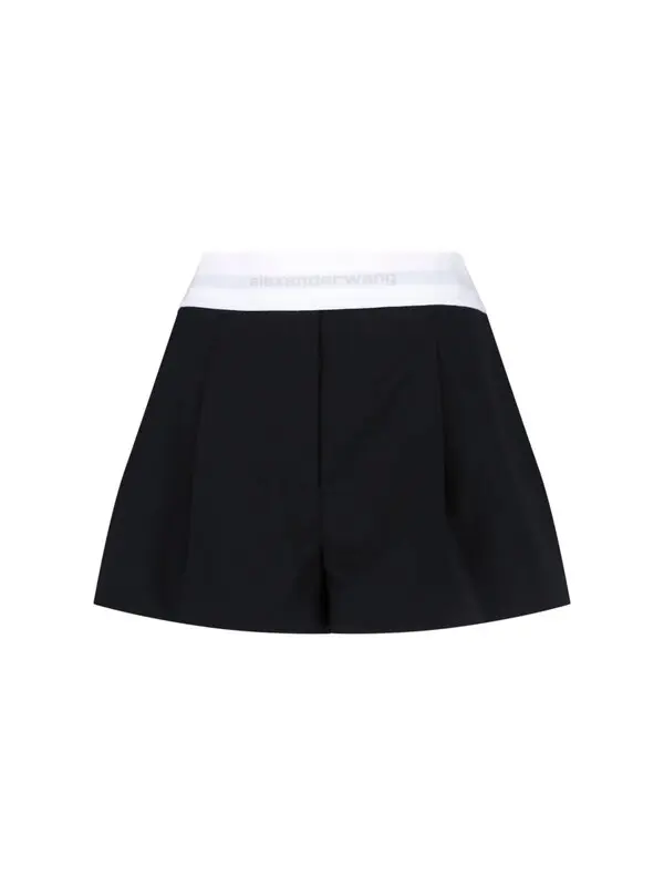 Alexander Wang Sculpted Wool-blend Trousers With Stretch Lining - Black